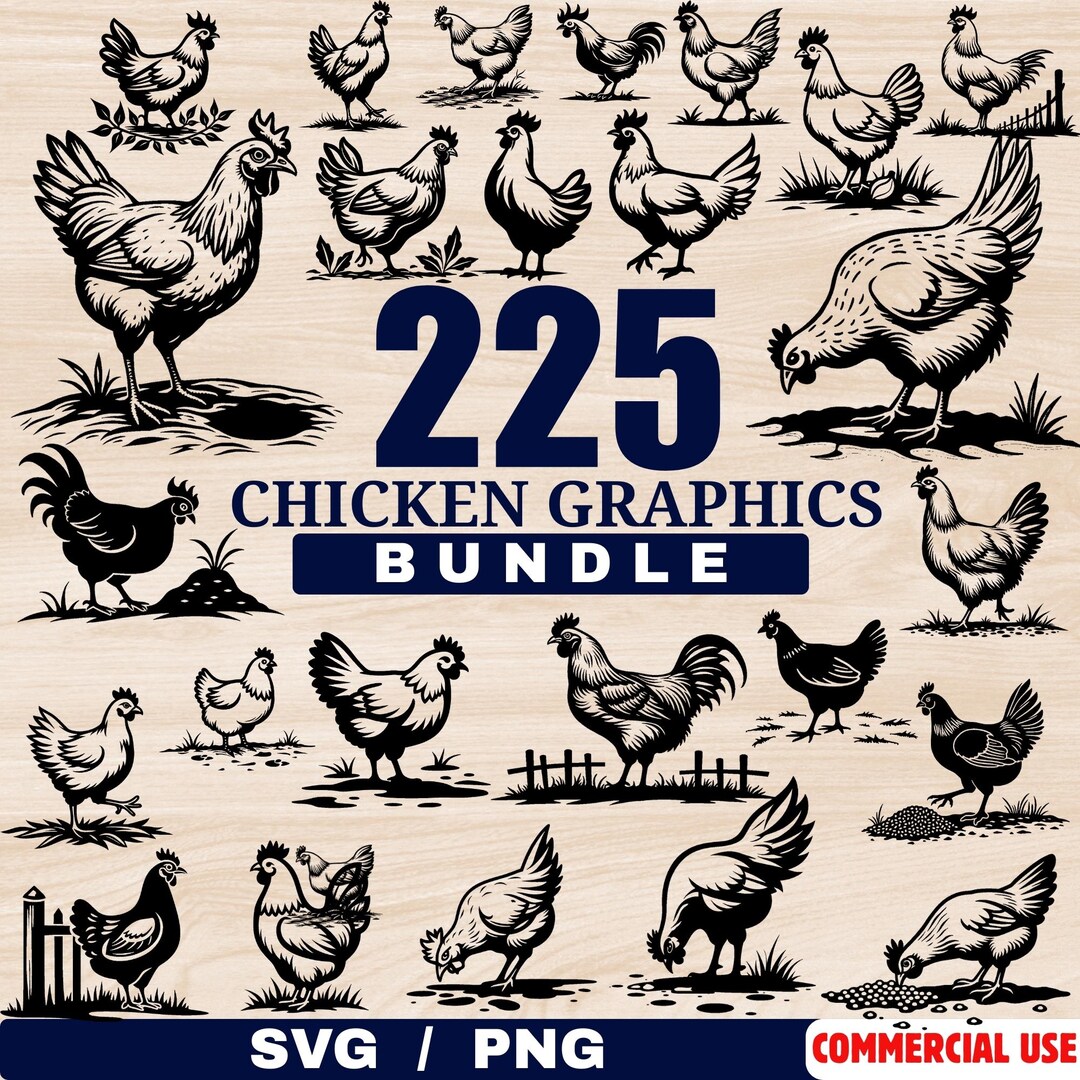 Farm Chicken Scenes Bundle Rustic Poultry Svg Cut Designs for Crafts ...