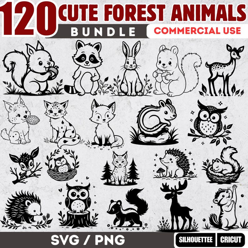 Baby Forest Animals SVG Bundle: Woodland Nursery Crafts (digital ...