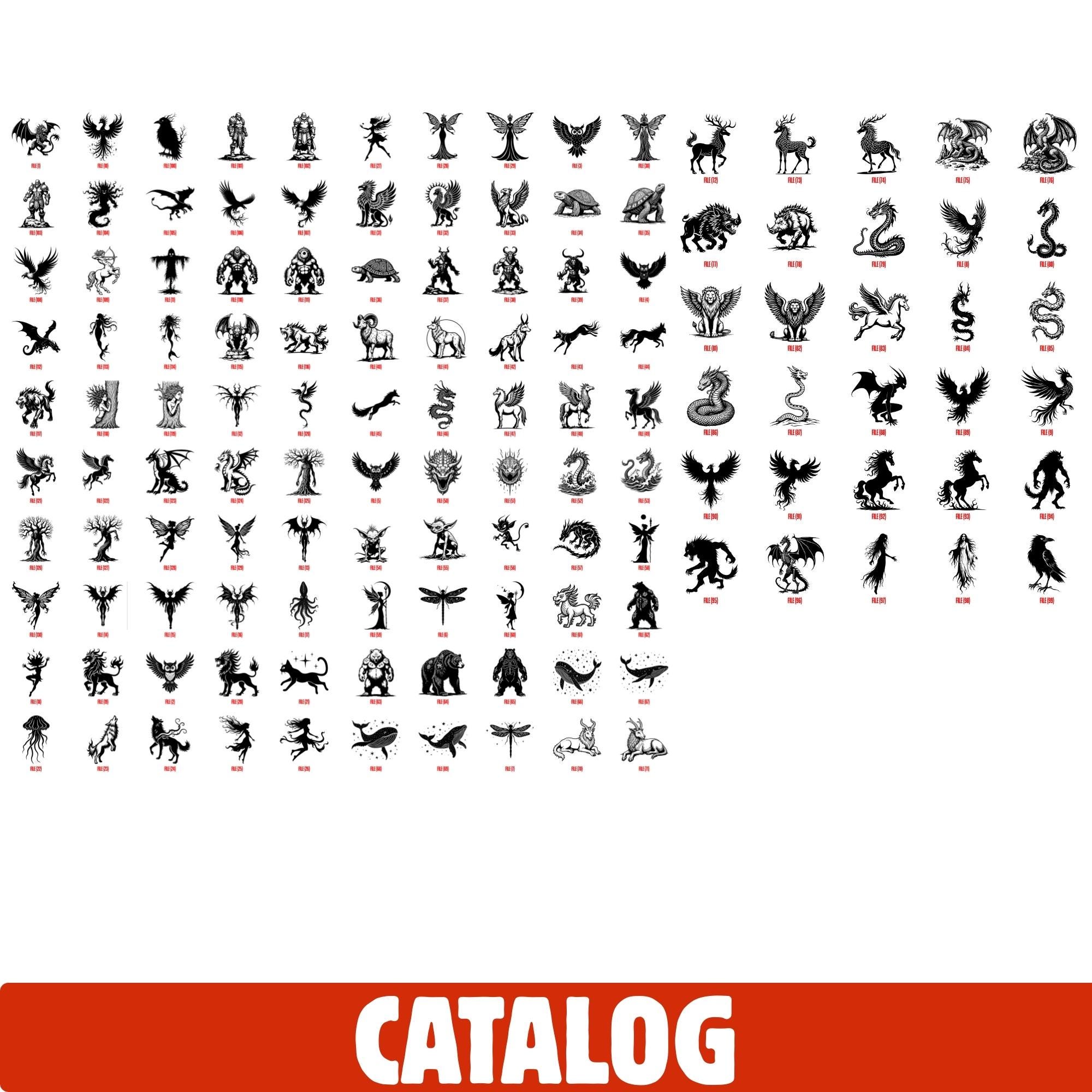 Fantasy Creatures & Mythical Beasts SVG Bundle - Instant Downloads - Etsy