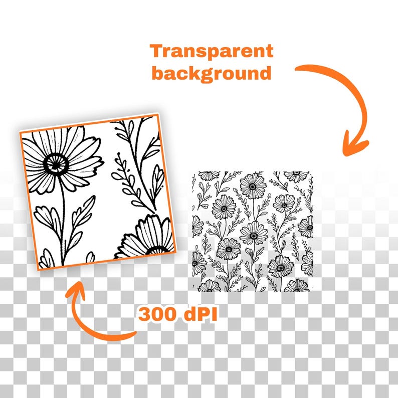 Floral Seamless Pattern Bundle Repeating Flower Svg Tiles for Fabric ...