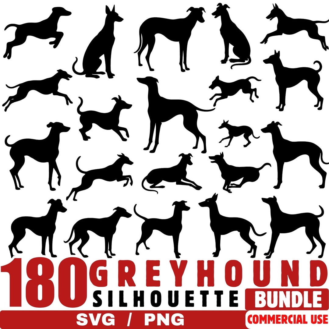 Greyhound Silhouette SVG Bundle for Cricut, Laser Cutting, Crafts ...