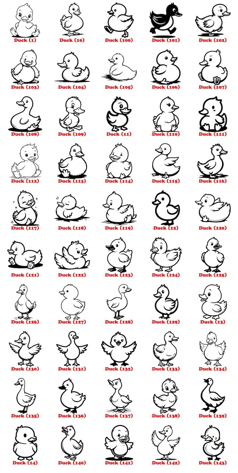 150 Minimalist Cute Duck Graphics Bundles Svg & Png for Cricut and ...