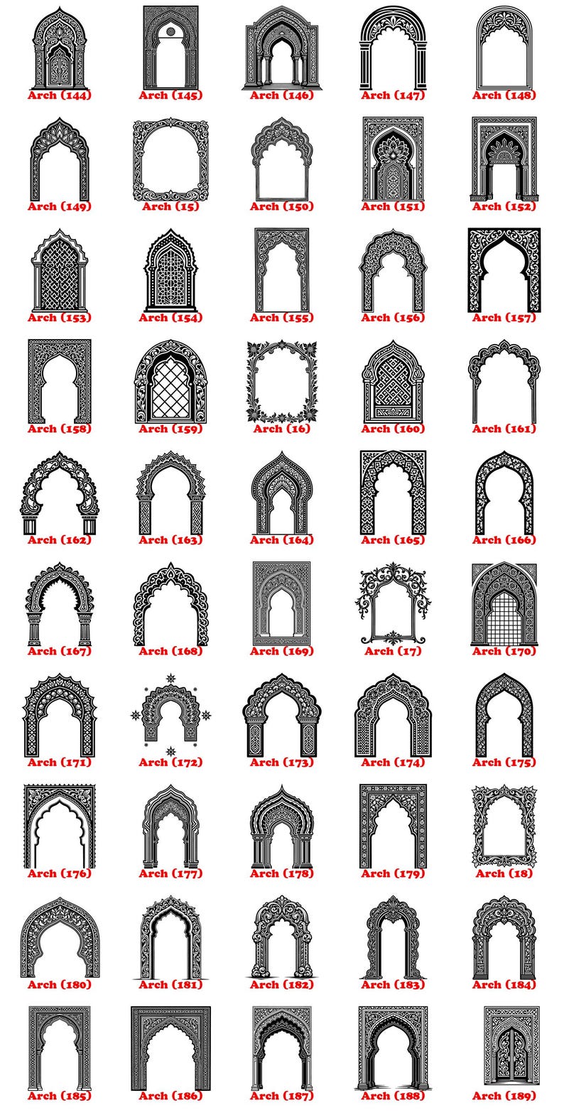 Oriental Arch Isalmic Arch Laser Engrave Files Bundles Decorative ...
