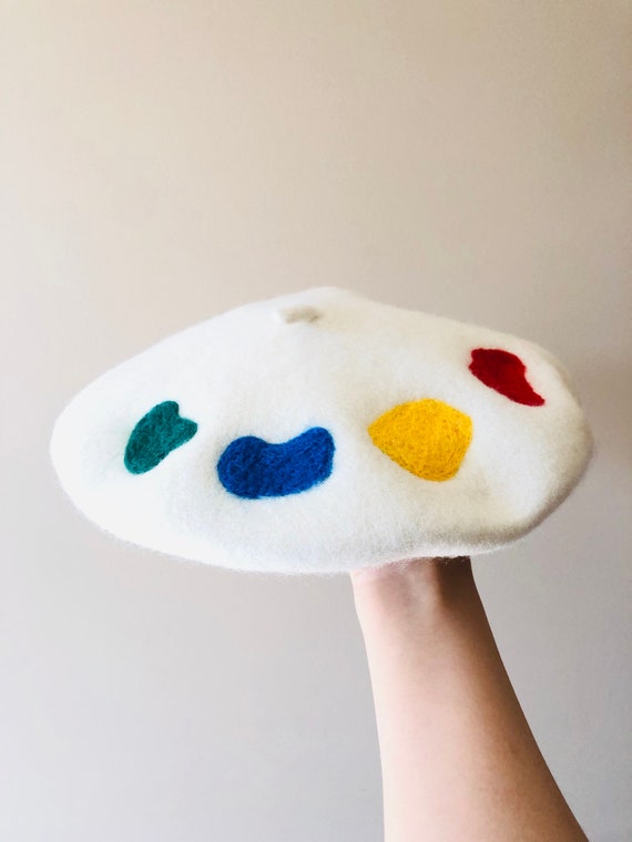 Painting Palette Beret Hat Art Beret 100% Wool Beret Hat - Etsy UK