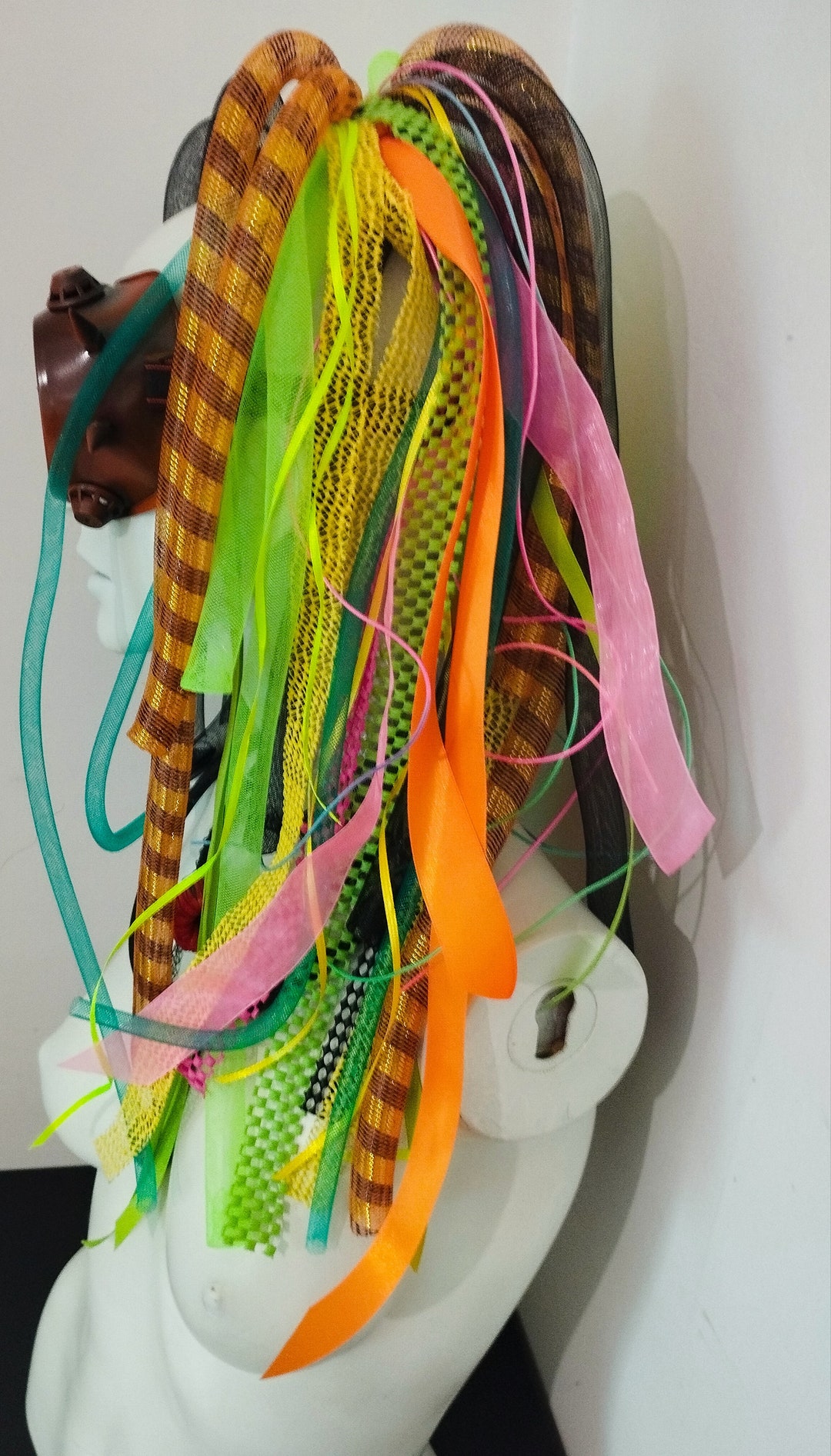 Rainbow Cyberlox Ponytail Wig Cyberghot Dread Dreadlocks Cosplay Dread ...