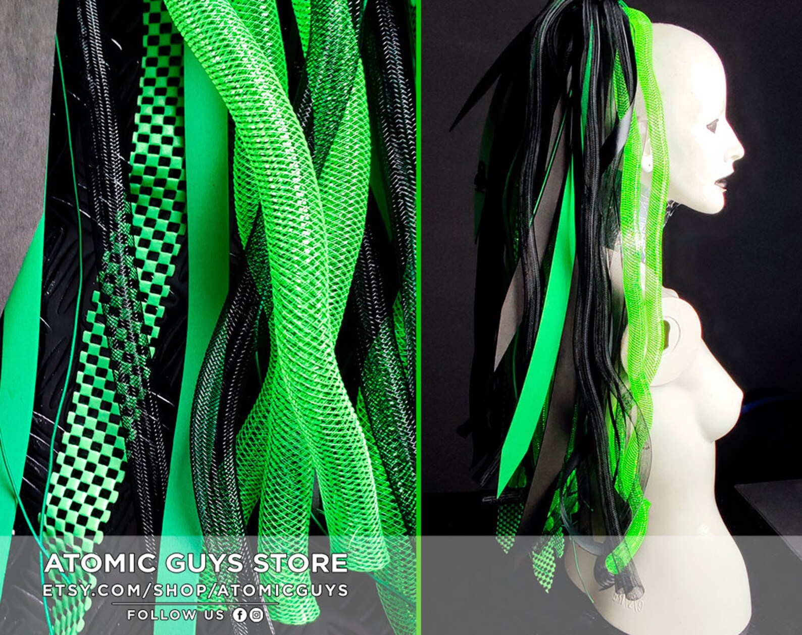 Biohazard Green and Black Cyberlox Cybergoth Cosplayoutfit ...