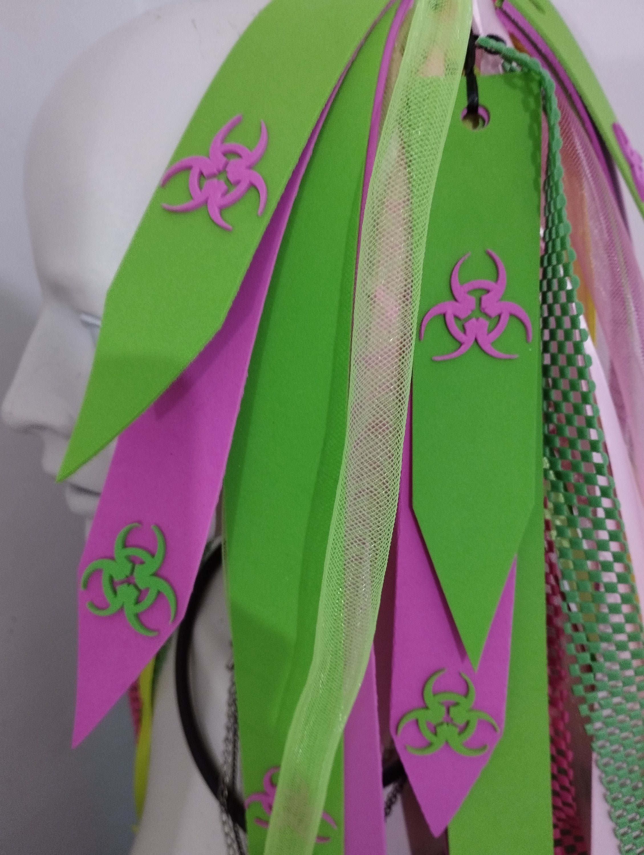 Pink/green Cyberlox Cybergoth Wig Cyberpunk Goth Dark Cosplay Dreads ...