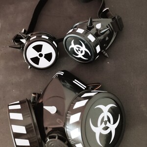 SET Goggles+gas Mask Cybergoth Cosplay Dreads Industrial Dark White ...