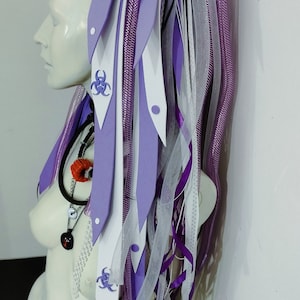 Purple/white Cyberlox Cybergoth Wig Cyberpunk Goth Dark Cosplay Dreads ...