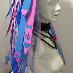 Cyberlox White and Blue Cosplay Wig Skull Cyber Goth - Etsy Canada