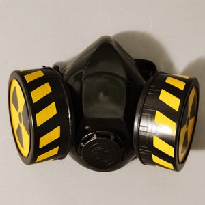 Nuclear Yellow and Black Gas Mask Face Mask Cyber Goth Style Urban ...