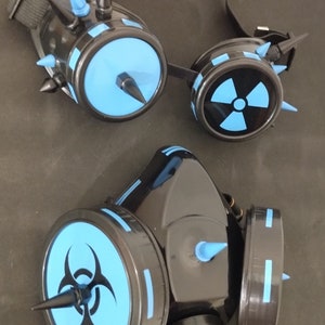 SET Goggles+gas Mask Cybergoth Cosplay Dreads Industrial Dark Cyber ...