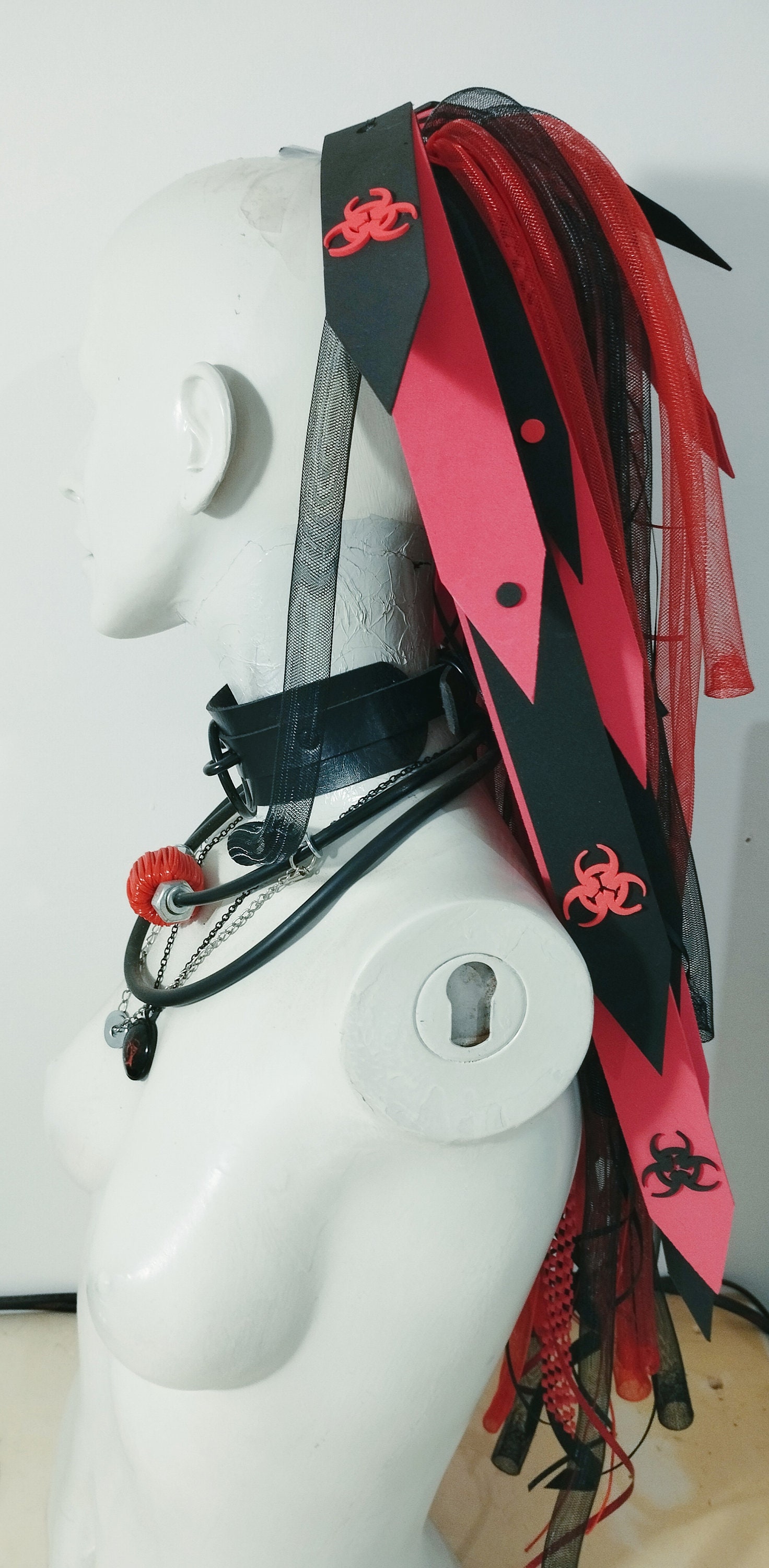 Cyberlox Biohazard Red and Black Cyberlox Cosplay Urban Dreads Festival ...