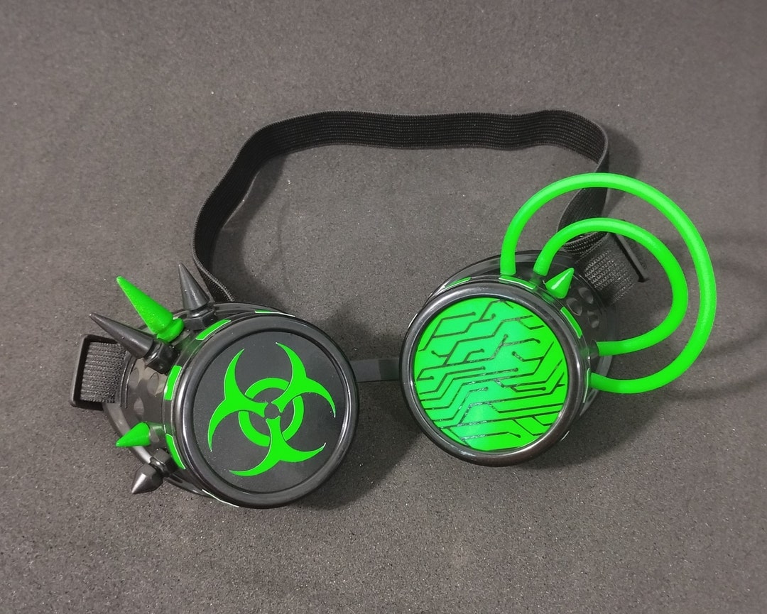 NEON Green and Black Cybergoth Swimming Goggle With Totally ...