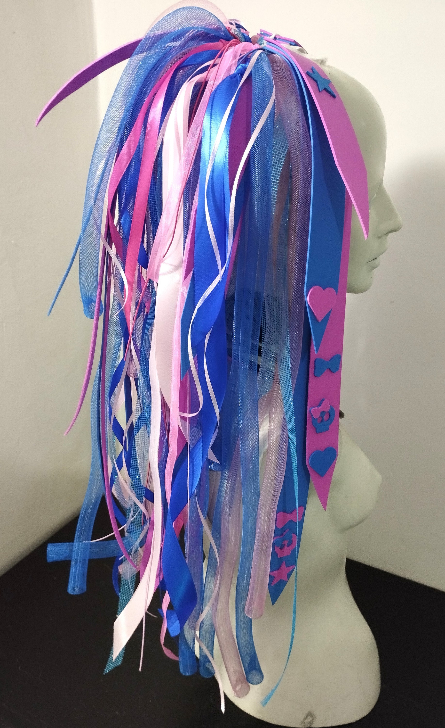 Cyberlox White and Blue Cosplay Wig Skull Cyber Goth - Etsy Canada