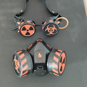 SET Goggles+gas Mask Cybergoth Cosplay Dreads Industrial Dark Cyber ...