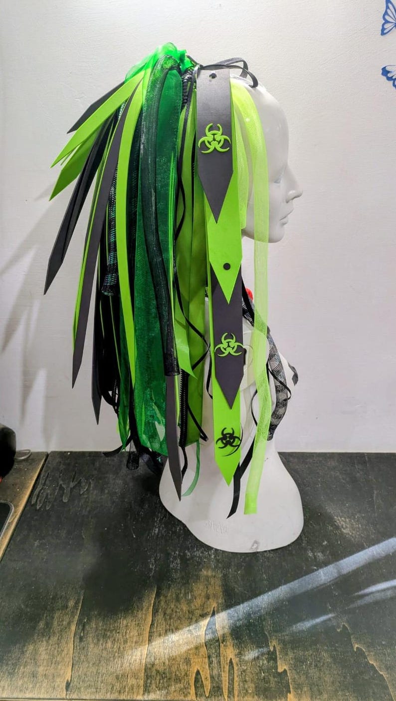 Biohazard Green and Black Cyberlox Cybergoth Cosplayoutfit ...
