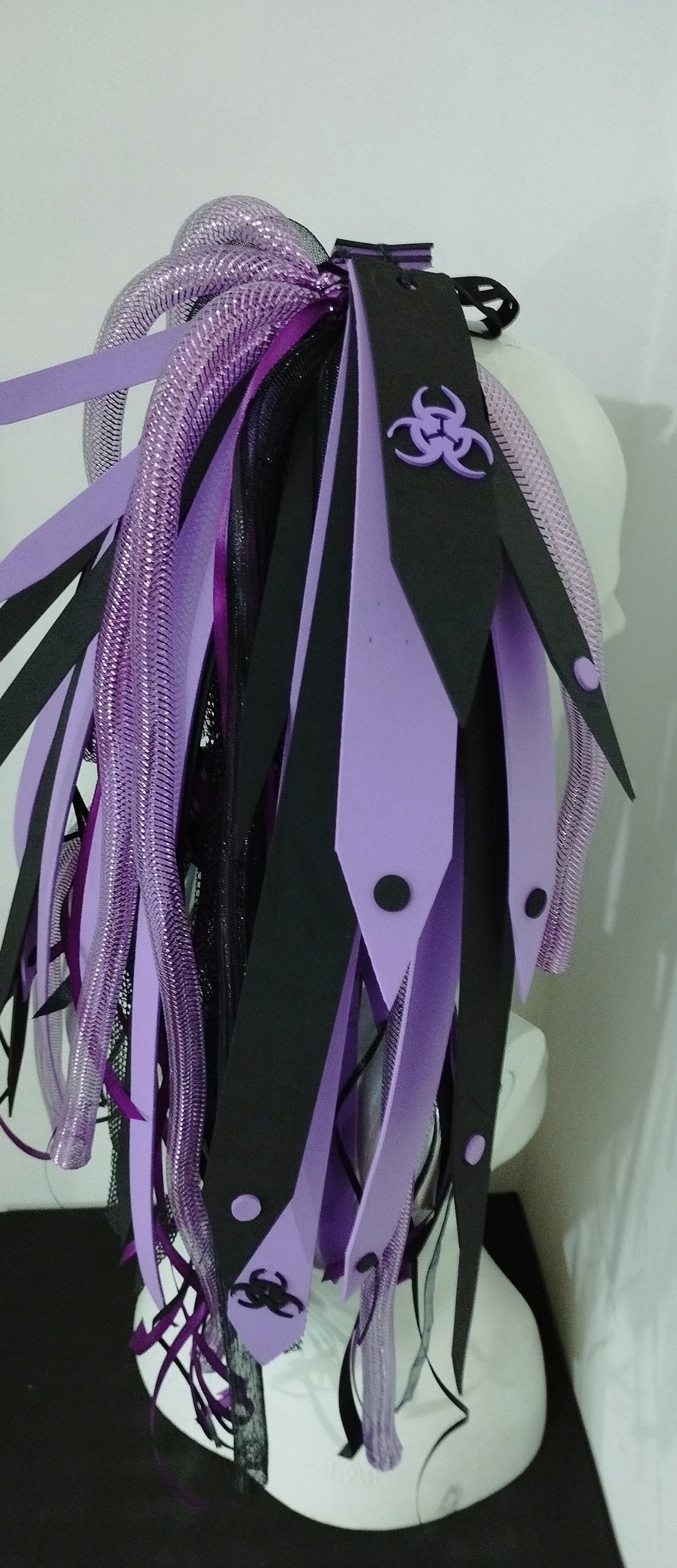 Purple/black Cyberlox Cybergoth Wig Cyberpunk Goth Dark Cosplay Dreads ...