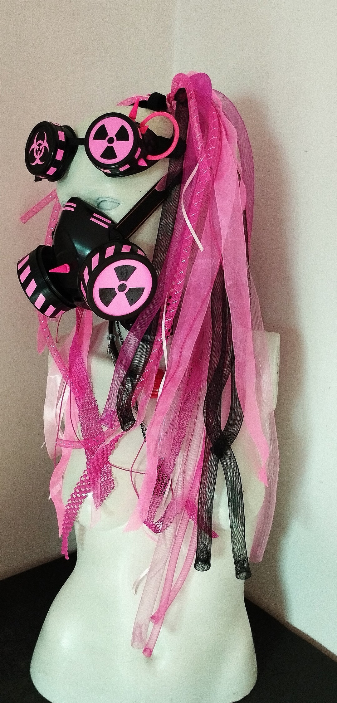 SET Cyberloxgogglesgas Mask Cybergoth Cosplay Dreads Industrial Dark - Etsy