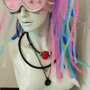 Rainbow Cyberlox Ponytail Wig Cyberghot Dread Dreadlocks Cosplay Dread ...