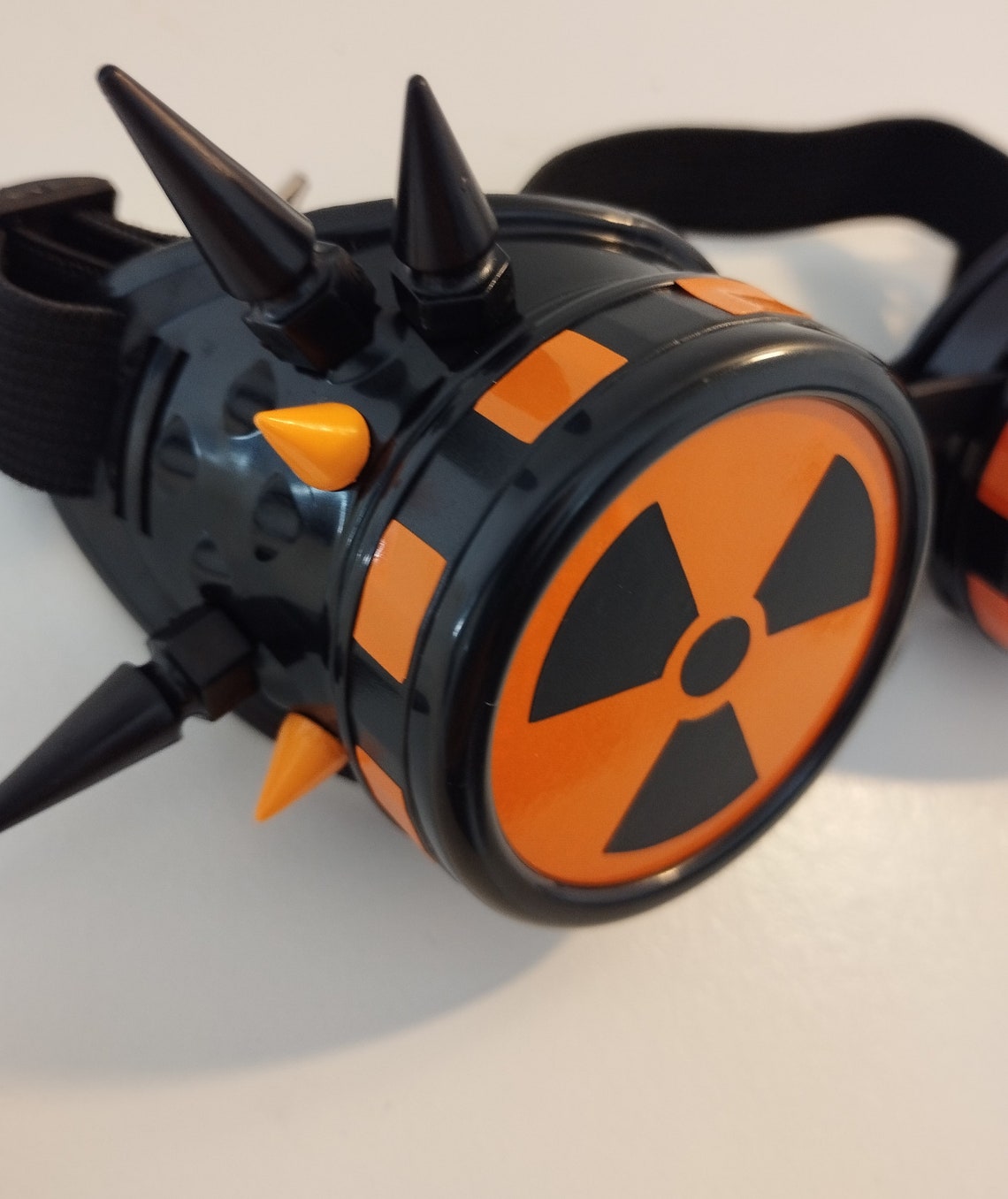 Orange and Black Cybergoth Goggles With Radioactivity and Biohazard ...