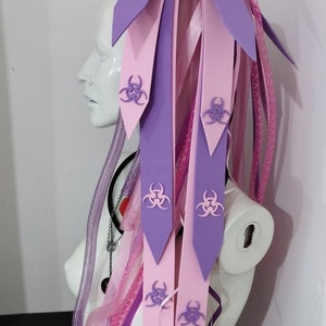 Pink/purple Cyberlox Cybergoth Wig Cyberpunk Goth Dark Cosplay Dreads ...