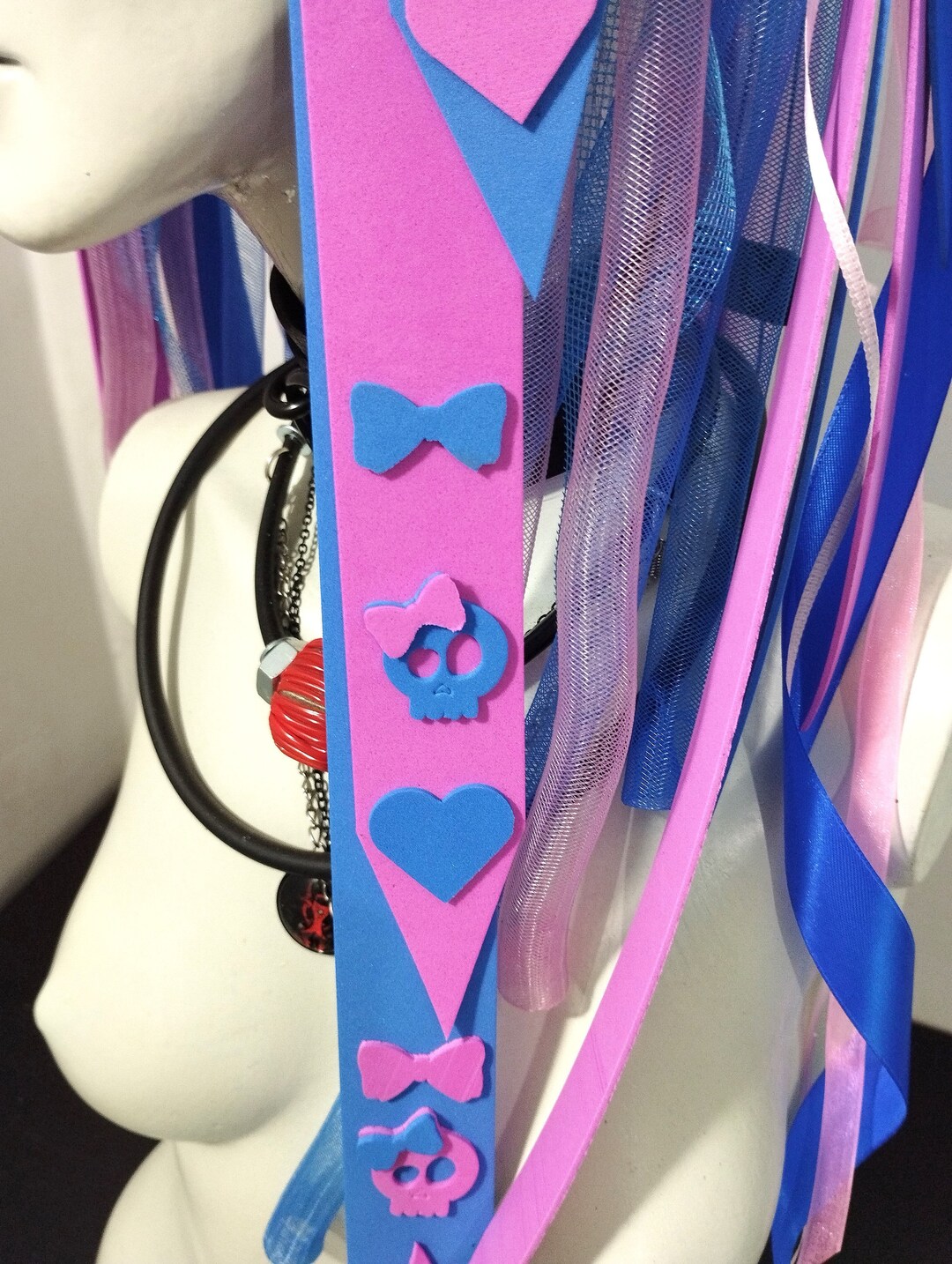 Cyberlox White and Blue Cosplay Wig Skull Cyber Goth - Etsy