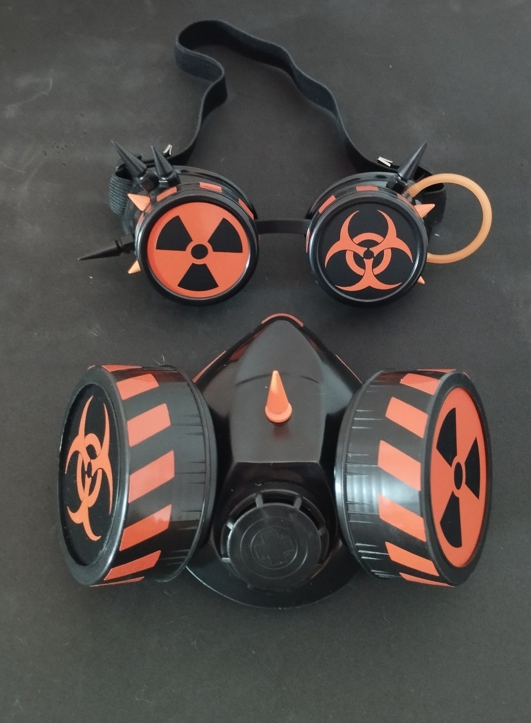 SET Goggles+gas Mask Cybergoth Cosplay Dreads Industrial Dark Cyber ...