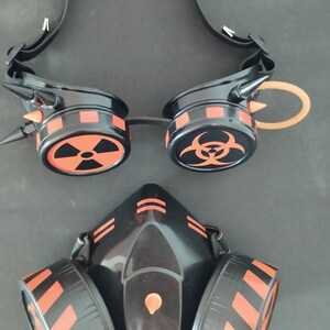 SET Goggles+gas Mask Cybergoth Cosplay Dreads Industrial Dark Cyber ...