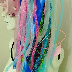Rainbow Cyberlox Ponytail Wig Cyberghot Dread Dreadlocks Cosplay Dread ...