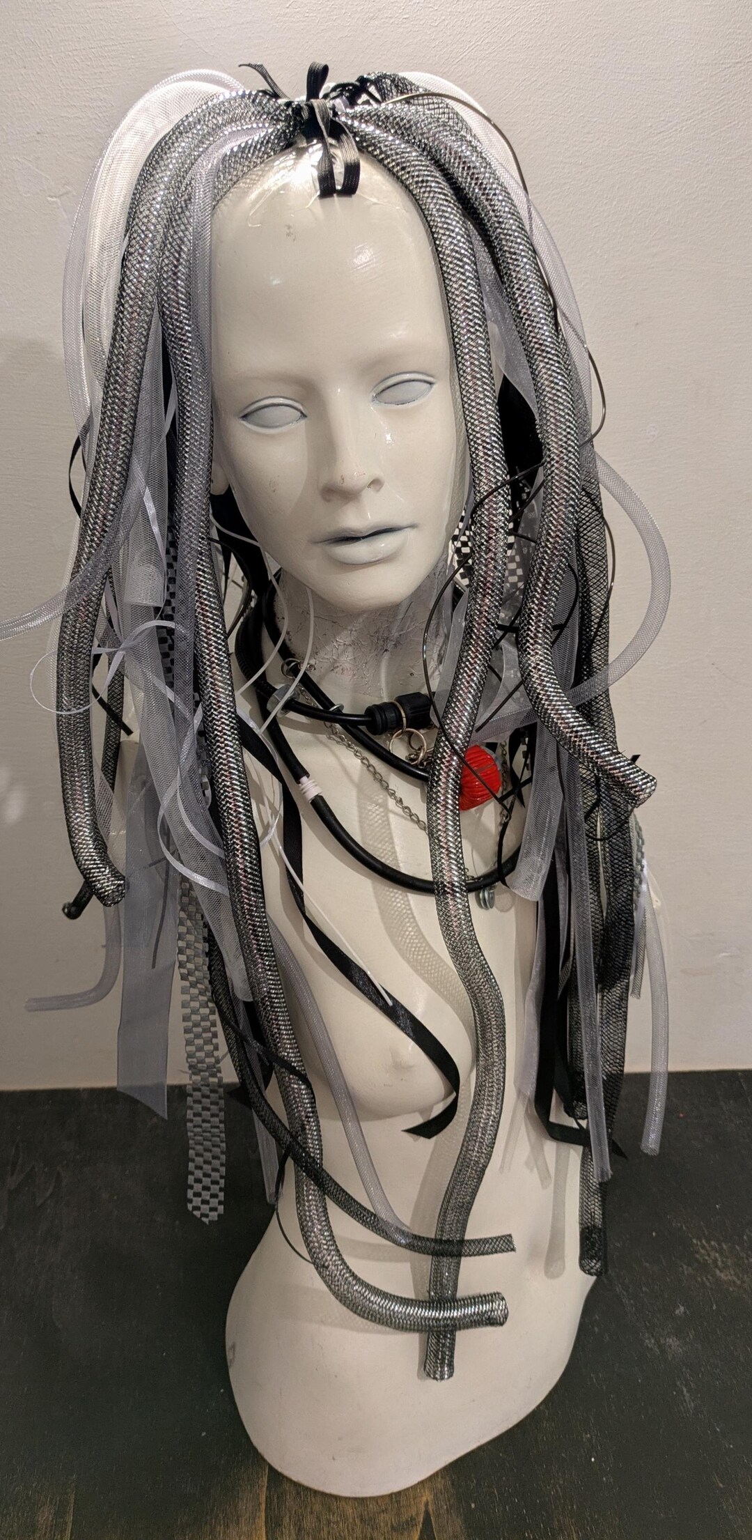 Black/grey Cyberlox Cyberghot Dread Dreadlocks Cosplay Dread Goth ...