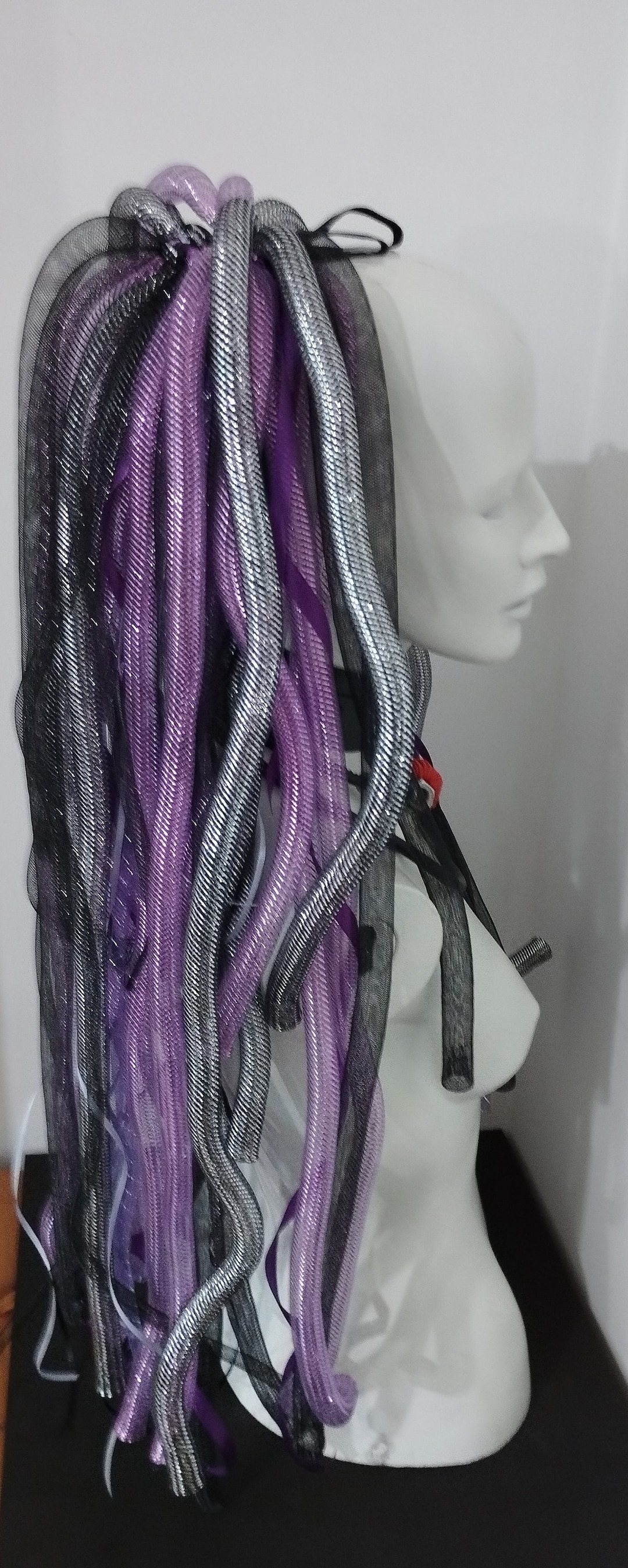 Grey/black/purple Cyberlox Ponytail Cyberpunk Cyberghot Dread ...