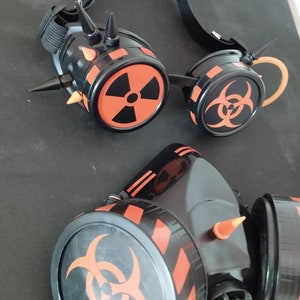 SET Goggles+gas Mask Cybergoth Cosplay Dreads Industrial Dark Cyber ...