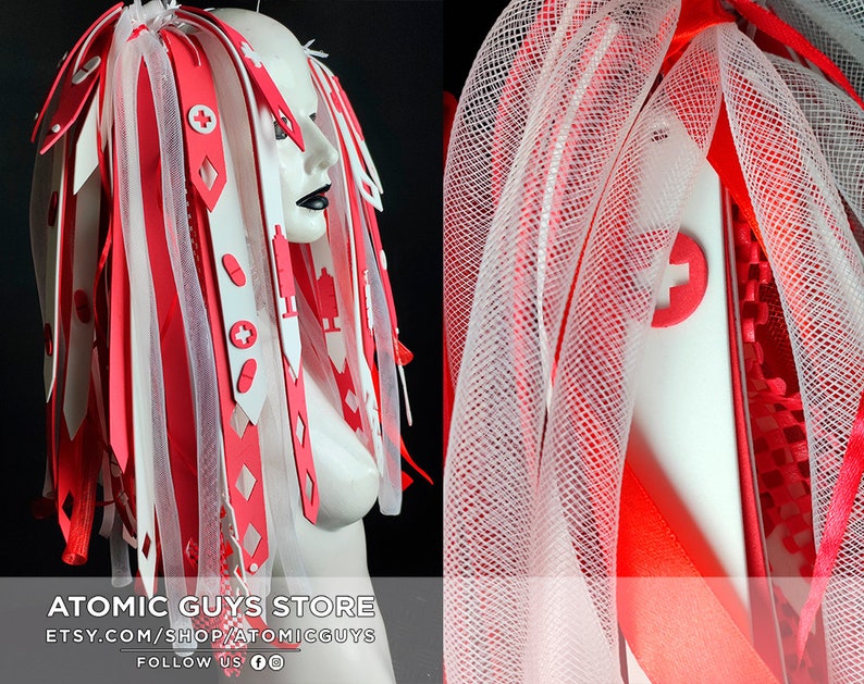 Red and White Nurse Cyberlox Ready to Ship - Etsy