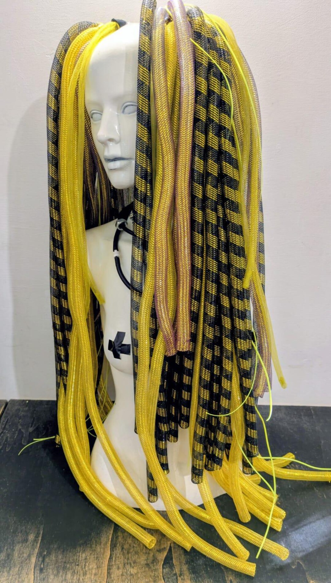 Yellow/orange/gold Cyberlox Two Side Tails Cyberghot Dread Dreadlocks ...