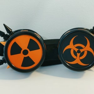 Orange and Black Cybergoth Goggles With Radioactivity and Biohazard ...