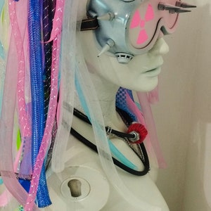 Rainbow Cyberlox Ponytail Wig Cyberghot Dread Dreadlocks Cosplay Dread ...