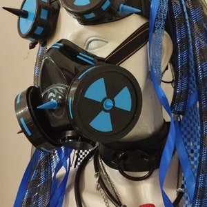 SET Goggles+gas Mask Cybergoth Cosplay Dreads Industrial Dark Cyber ...
