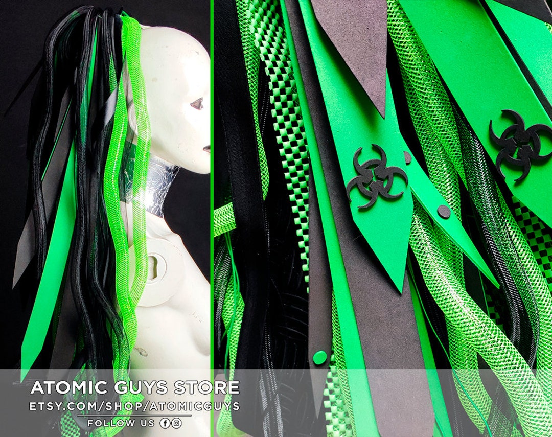 Biohazard Green and Black Cyberlox Cybergoth Cosplayoutfit ...