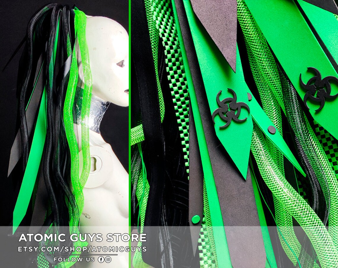Biohazard Green and Black Cyberlox Cybergoth Cosplayoutfit ...