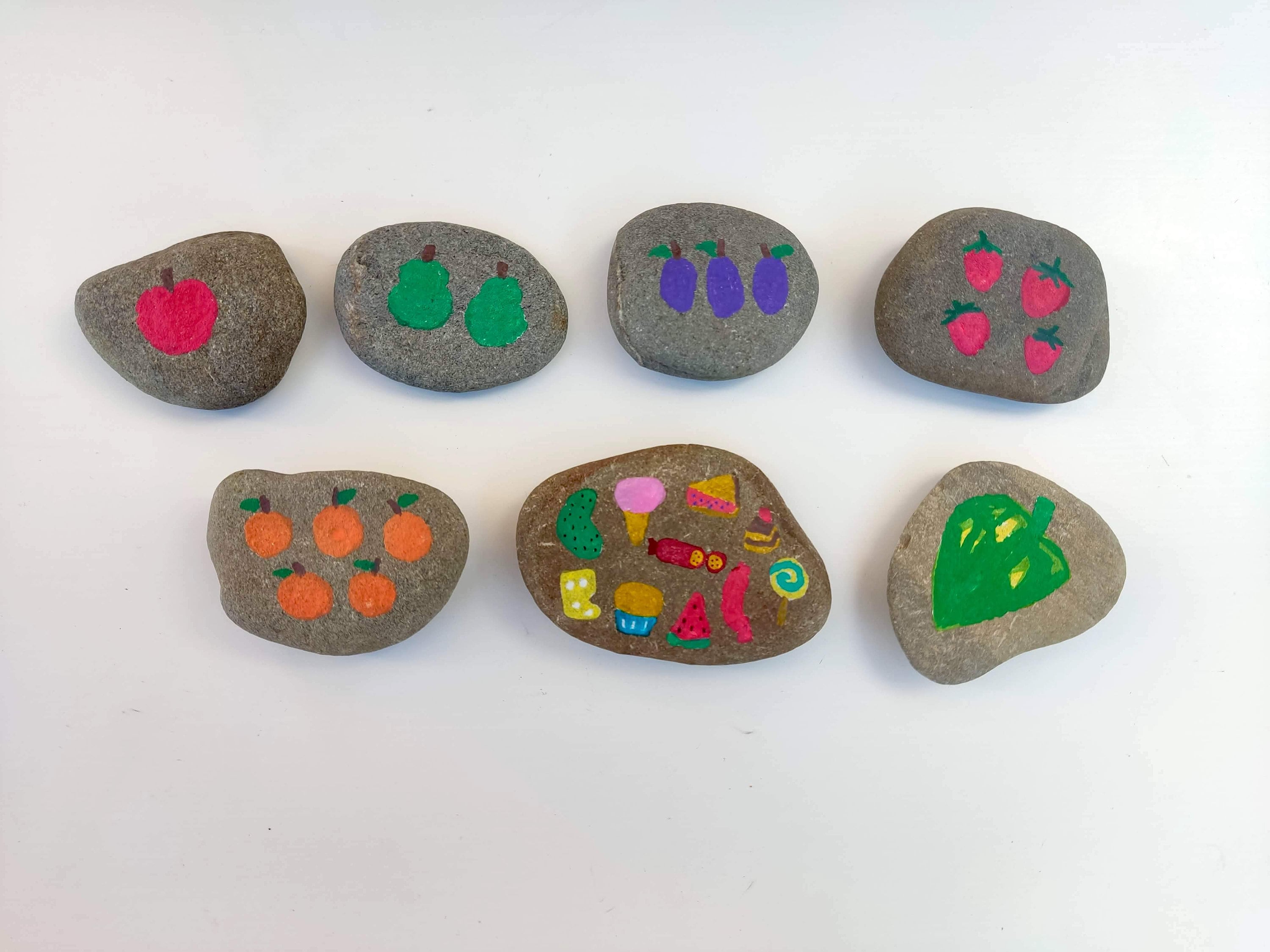 The Very Hungry Caterpillar Inspired Story Stones | Painted Rocks ...