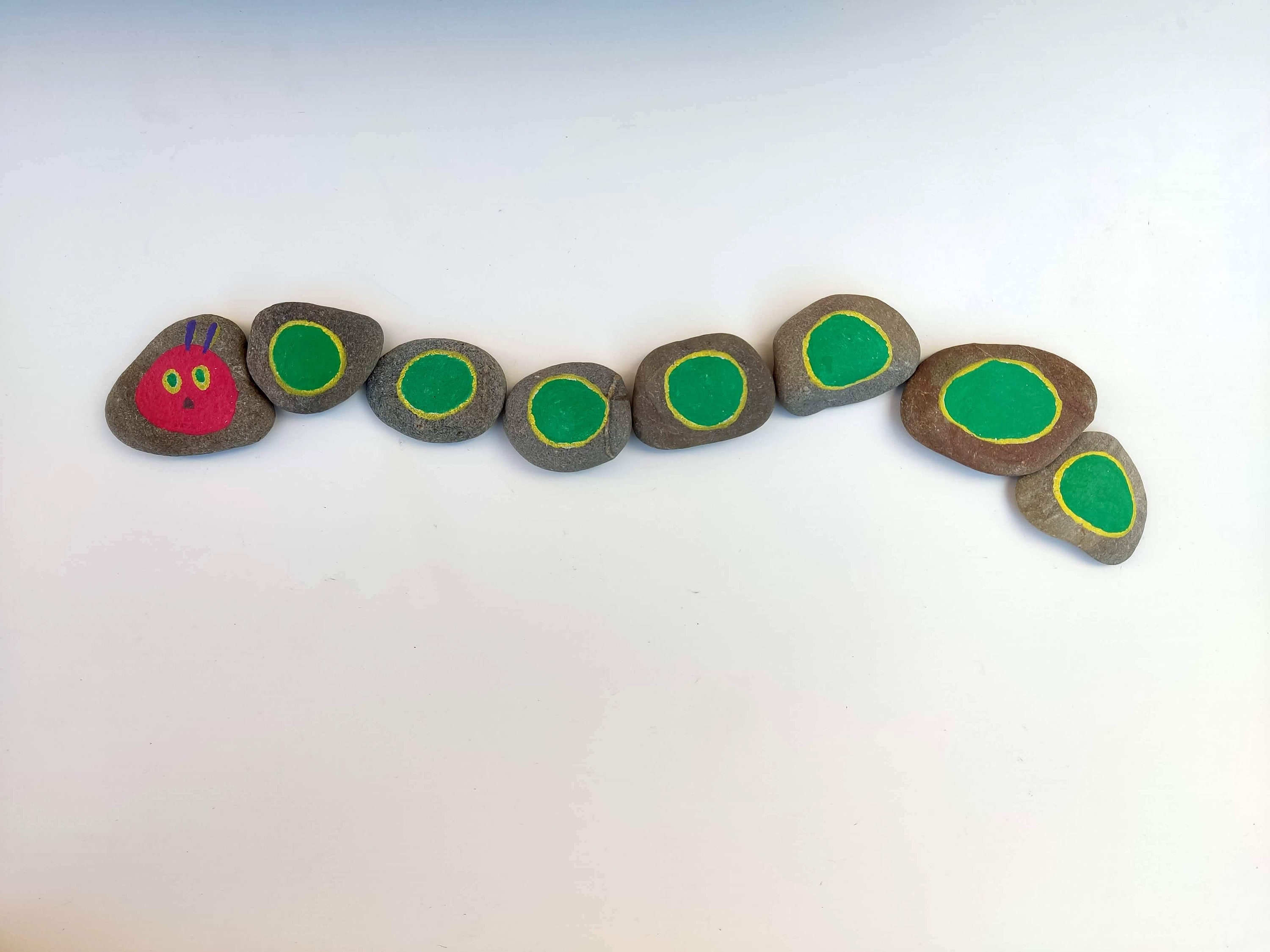 The Very Hungry Caterpillar Inspired Story Stones | Painted Rocks ...