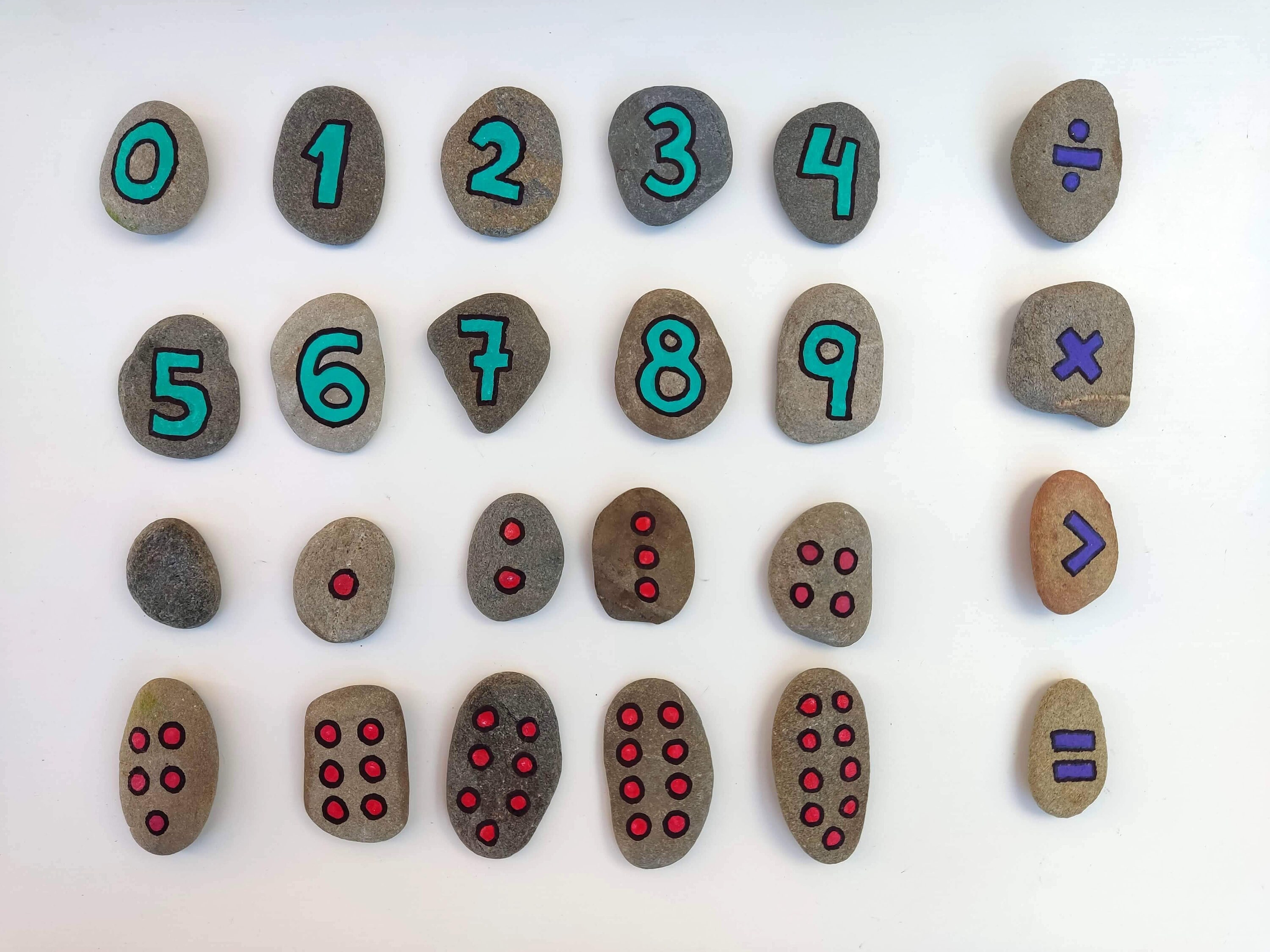 Basic Math Set of Stones | Painted Rocks | Babies, Toddlers ...