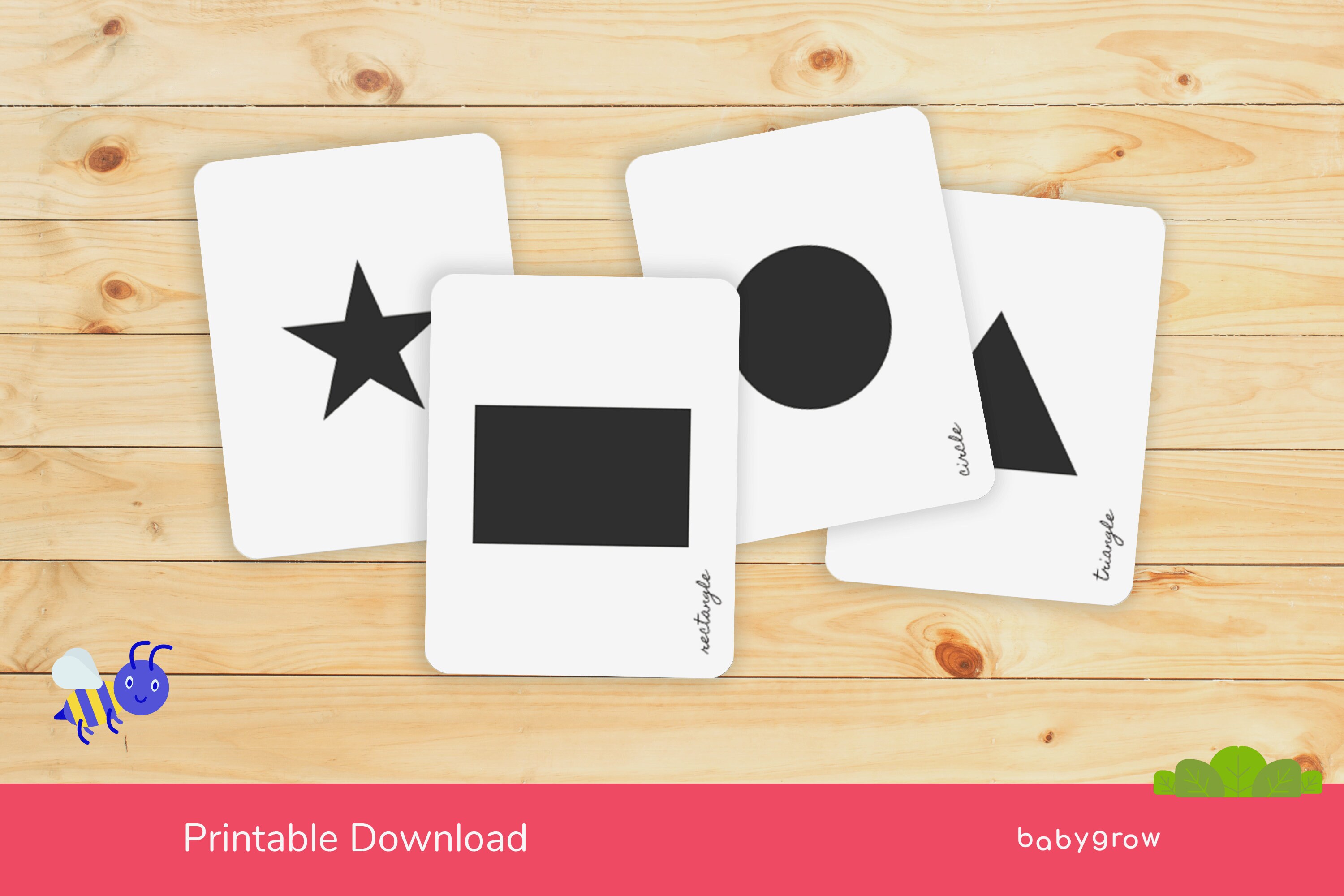 High Contrast Printable Flashcards for Babies and Toddlers | Shapes ...