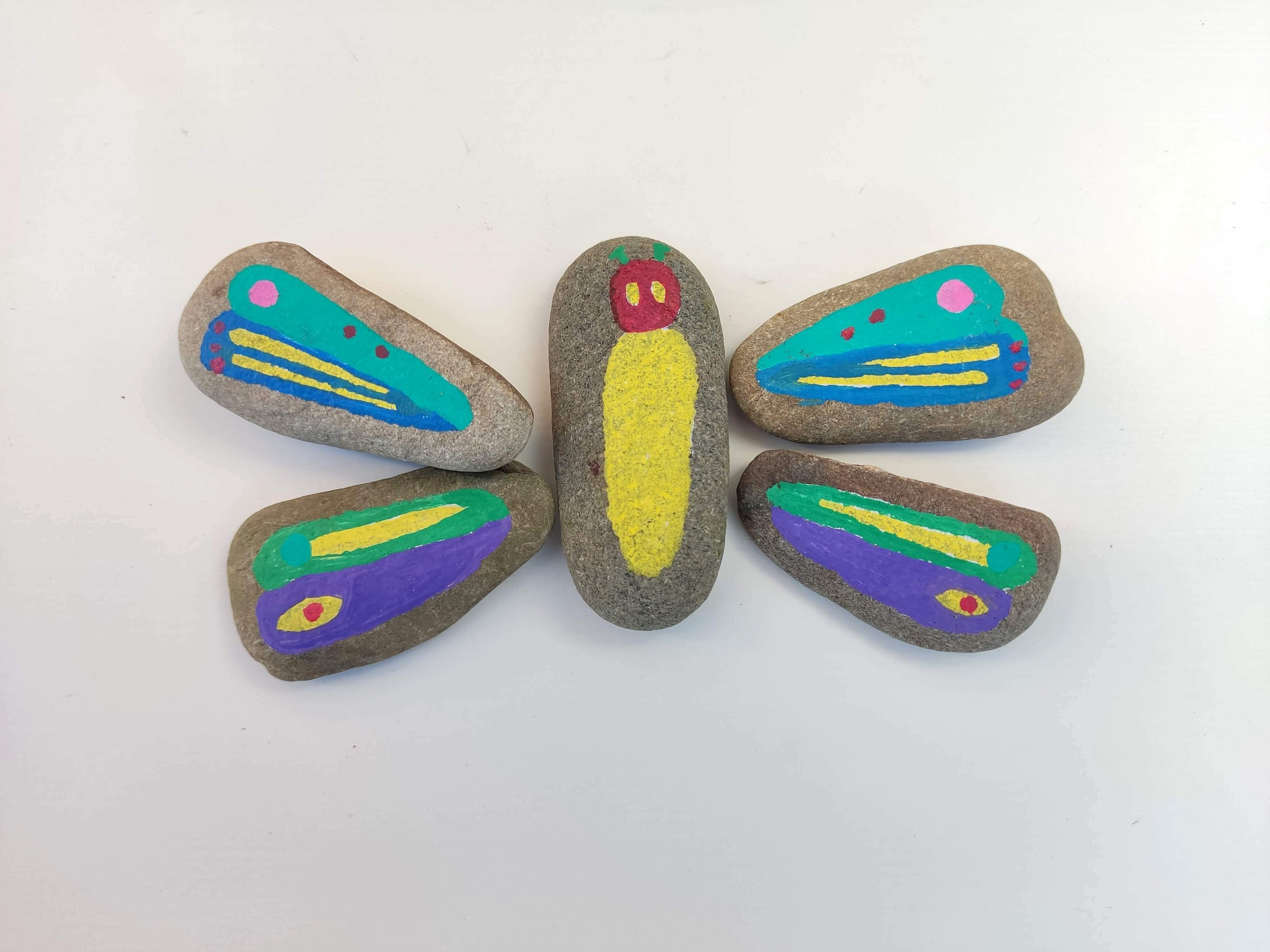 The Very Hungry Caterpillar Inspired Story Stones | Painted Rocks ...