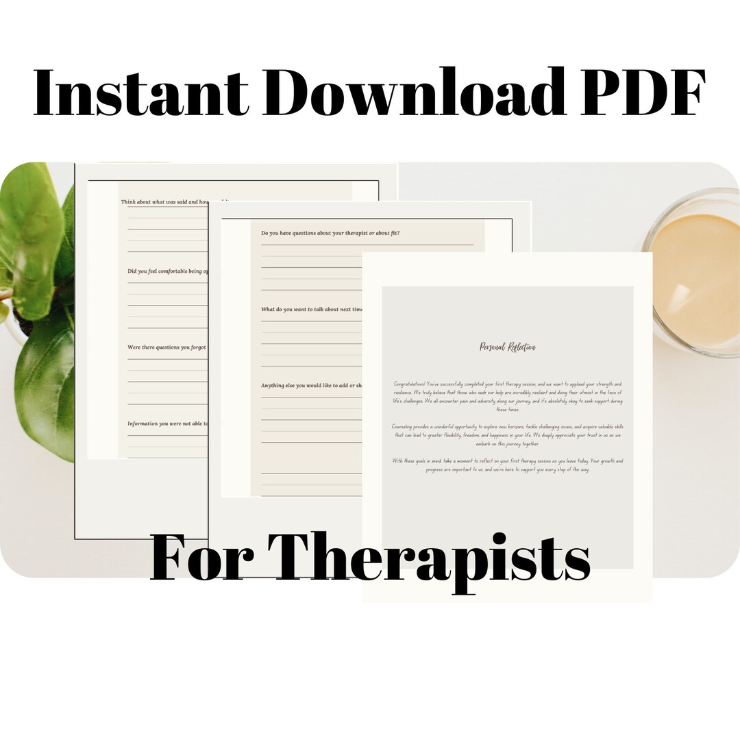 Personal Reflection Sheets After First Therapy/counseling Session for ...