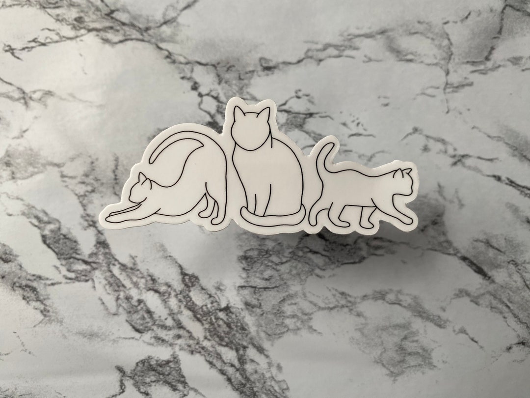 Vinyl Sticker Simple Cat Sticker Gift for Cat Lover Water - Etsy