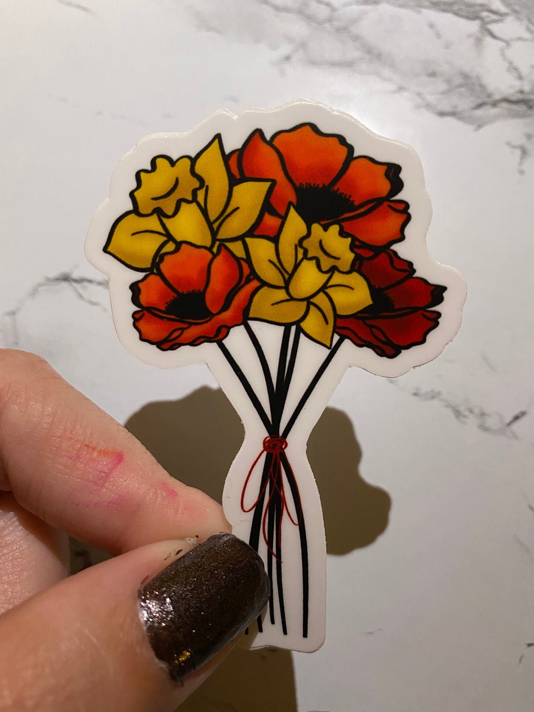 Vinyl Sticker | Flower Bouquet Sticker, Flower Decal, Pretty Sticker ...