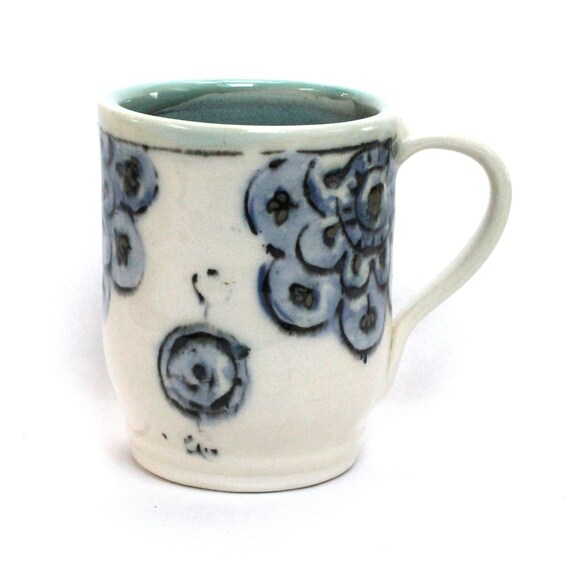 Drinkware Drink & Barware Wheel thrown with painted flowers Handmade ...