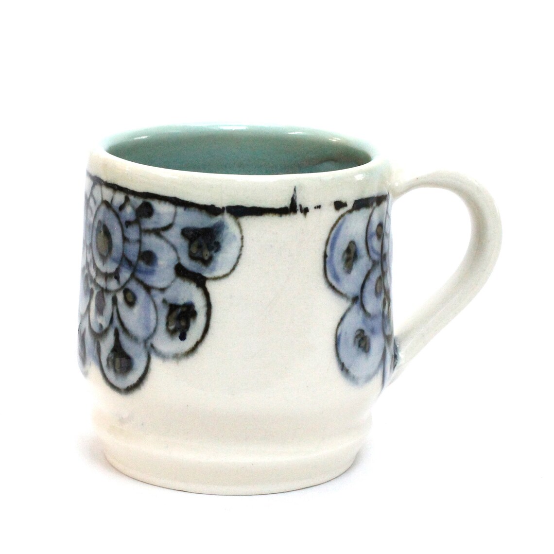 Handmade Mug - Wheel Thrown With Stylized Floral Design - Etsy